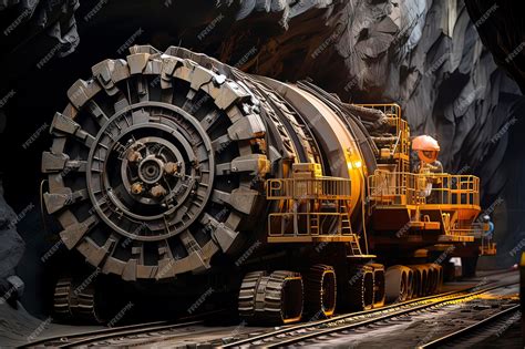 Premium Ai Image Shield Tunneling Machines Are Excavating Tunnels Ai