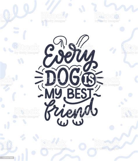 재미있는 문구와 벡터 일러스트 손에 개에 대한 영감 따옴표 포스터 티셔츠 카드 초대장 스티커에 대한 레터링 T 셔츠에 대한 스톡 벡터 아트 및 기타 이미지 Istock