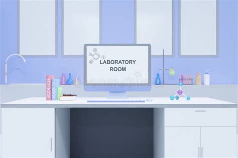 Minimal Laboratory Room Interior Of Scientific Workspace For Research