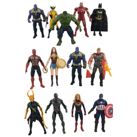 Boneco Super Heroes 16 Cm Articulado Colecionáveis Vingadores e Liga Da