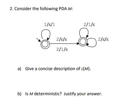 Solved 2 Consider The Following Pda M A Give A Concise