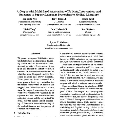 A Corpus With Multi Level Annotations Of Patients Interventions And