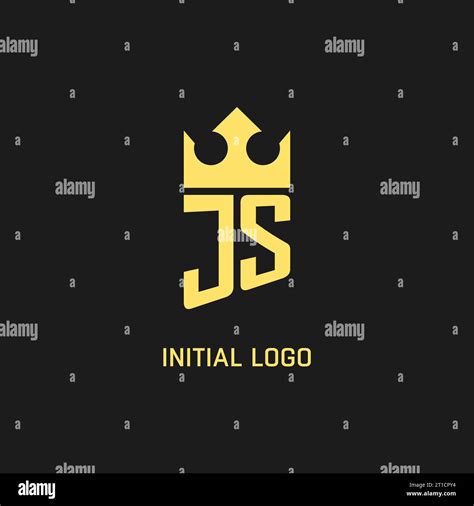 Monogram Js Logo Shield Crown Shape Elegant And Luxury Initial Logo