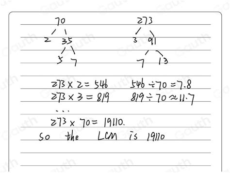 Solved The Prime Factor Trees For 70 And 273 Are Shown Below Use The