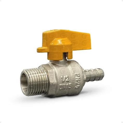 válvula de esfera para gás 1 2m x 3 8bm reta dismar registro de