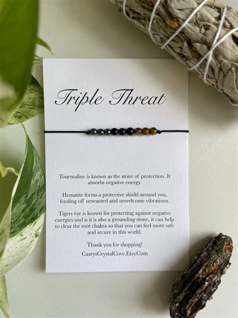 Triple Threat Bracelet Protection Bracelet Tourmaline Hematite