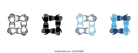 Collaboration Group Team Job Linear Pictogram Stock Vector Royalty