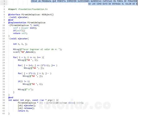 POO Objective C Piramide Numerica Capicua Tutorias Co