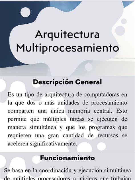Arquitectura Multiprocesamiento Pdf Unidad Central De Procesamiento