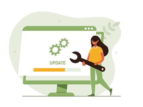 System Or Web Application Upgrade Procedure Set Vector Image