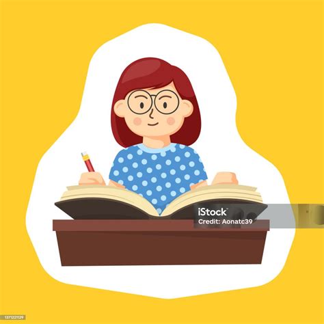 소녀의 다채로운 간단한 평면 벡터는 책 교육 개념 템플릿 벡터 일러스트를 읽고있다 개념에 대한 스톡 벡터 아트 및 기타 이미지