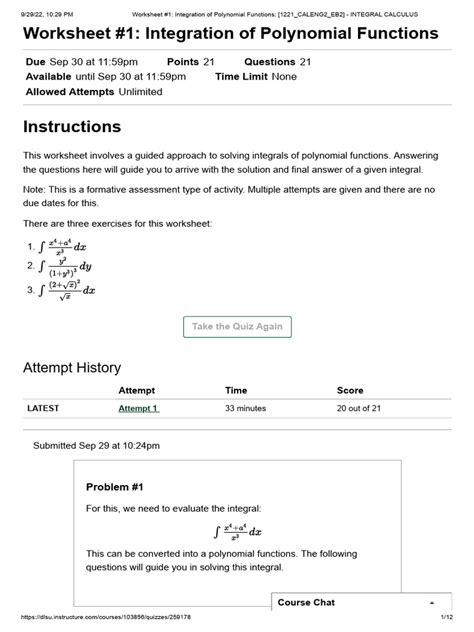Worksheet 1 Integration Of Polynomial Functions 1221caleng2eb2