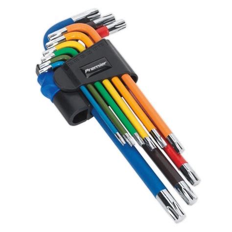 Sealey Premier Colour Coded Long Trx Star Key Set 9 Piece Rsis