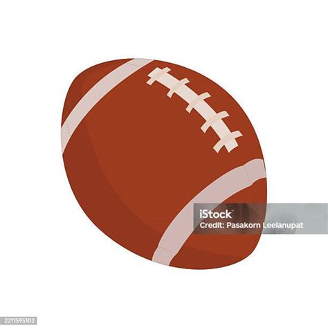 미식 축구 로고 흰색 배경에 고립 된 그림자가있는 색상의 가죽 럭비 공의 간단한 아이콘입니다 벡터 일러스트 레이 션 Championship에 대한 스톡 벡터 아트 및 기타