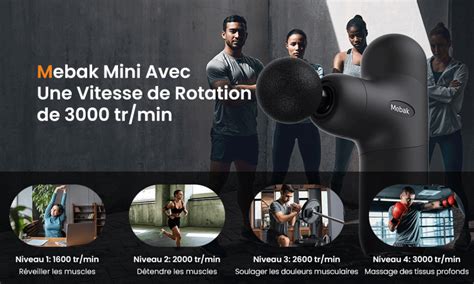 Mebak Mini Pistolet De Massage Appareil De Massage