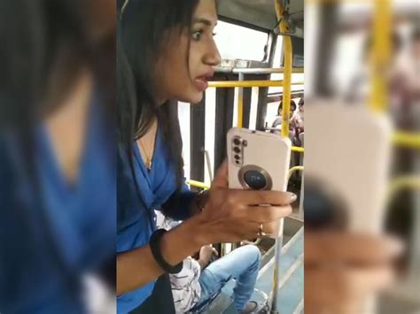 Watch Video Woman Argues With Bmtc Bus Conductor When Asked For Id To Travel For Free Under
