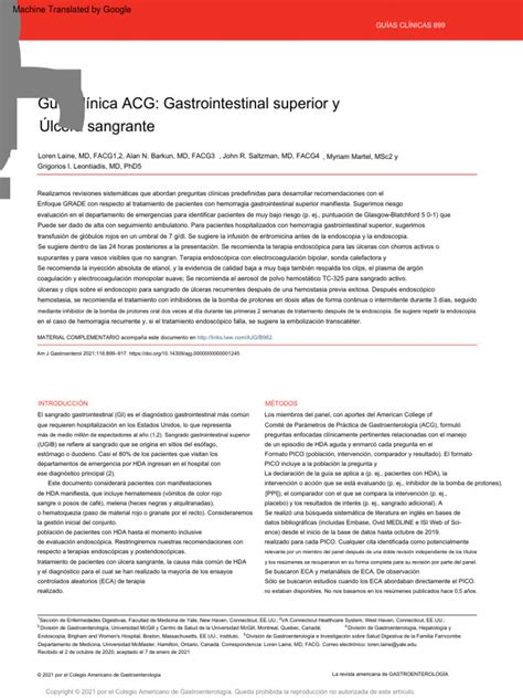 Acg Clinical Guideline Upper Gastrointestinal And14 Pdf