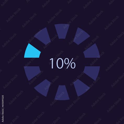 Vector De Stock Segmented Radial Wheel Bar Infographic Chart Design Template For Dark Theme