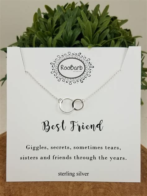 Sterling Silver Best Friend Interlocking Double Circles Necklace