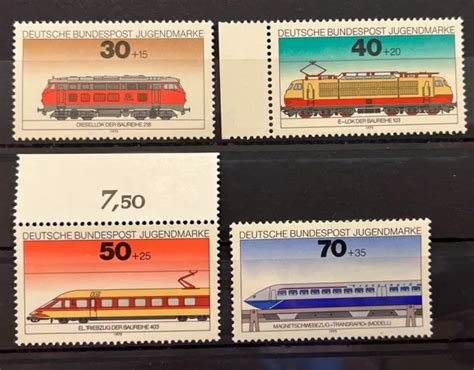 BRIEFMARKEN BRD BUND 1975 Michel 836 839 Jugend Lokomotiven