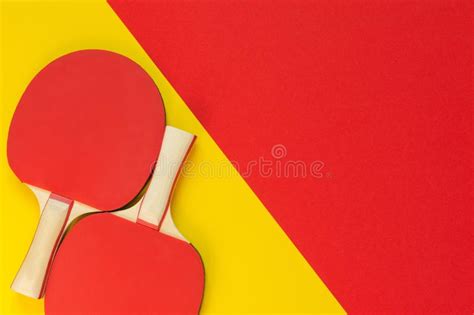 Two Table Tennis Or Ping Pong Rackets And Ball Tournament Poster Design
