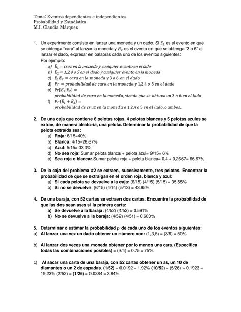 Meta 21 Ejercicio De Probabilidad Unidad 2 Tema Eventos