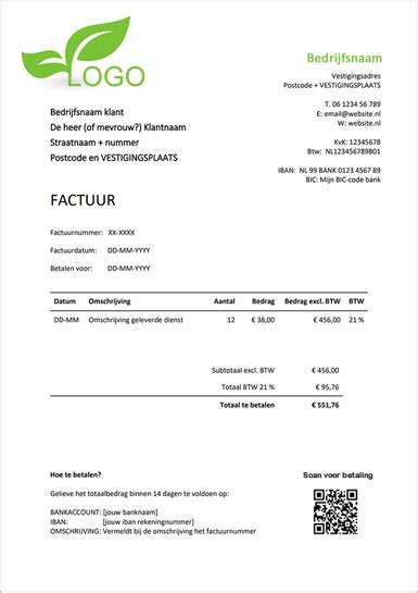 4 Gratis Excel Factuur Template Voorbeelden En Downlo