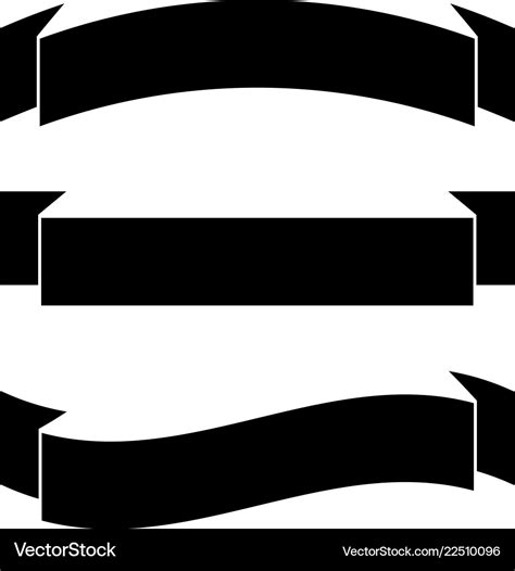 Black Ribbons Banners Icons Royalty Free Vector Image