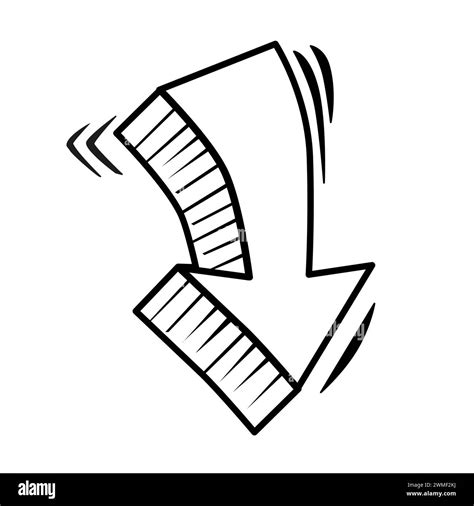 3d Vector Abstract Business Arrow Hand Drawn Geometric Curved Pointer