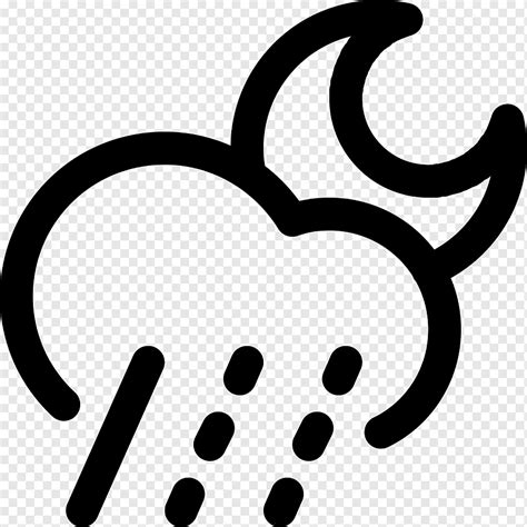 облачно луна дождь Perfectline значок Png Pngwing