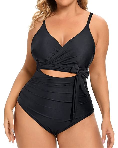 Daci Women Plus Size One Piece Swimsuits High Waisted Tummy Control
