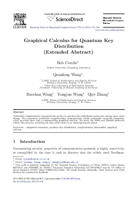 pdf graphical calculus for quantum key distribution extended abstract