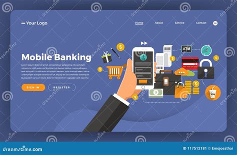 mock up design website flat design concept digital marketing mo stock