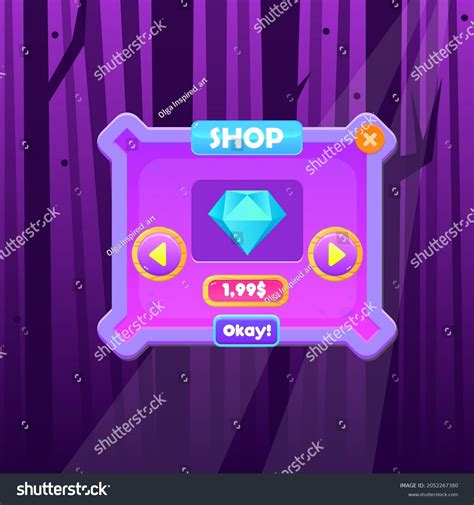게임 Ui 샵 다이아몬드 가격 팝업 스톡 벡터로열티 프리 2052267380 Shutterstock