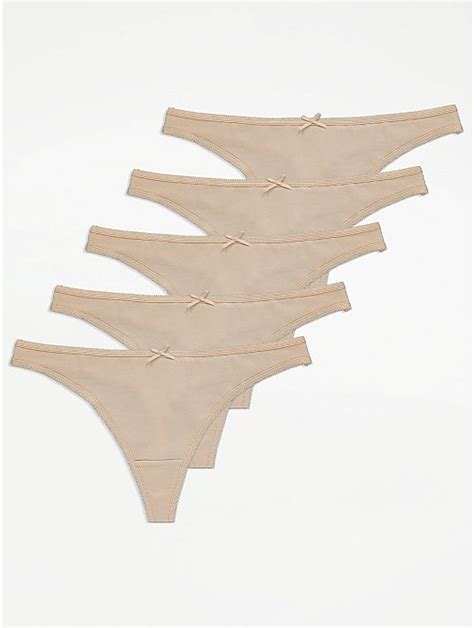 Nude Thongs 5 Pack Women George At Asda