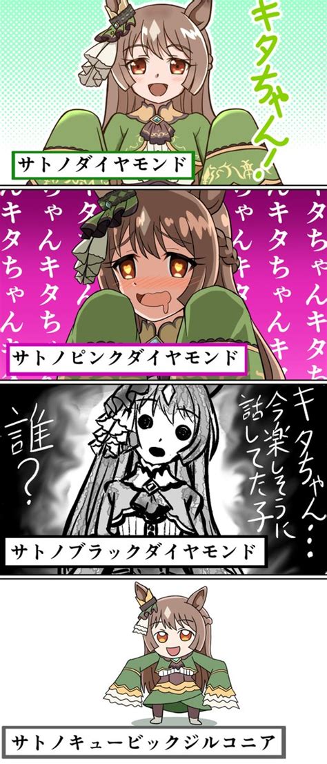 サトノダイヤモンド「いろんな種類のダイヤちゃん ウマ娘プリティーダービー ウマ娘 サトノダイヤ」つけかえバナナの漫画