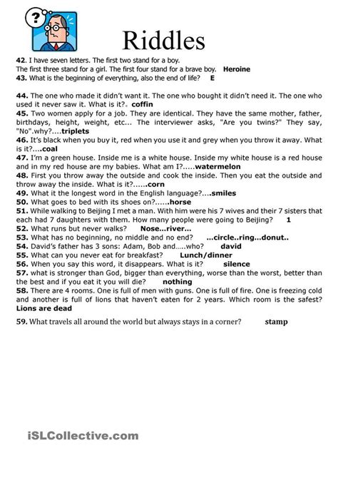 50 Riddles With Answers Riddles With Clues