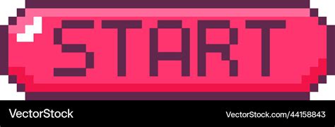 Button For Bit Games Start Beginning Royalty Free Vector