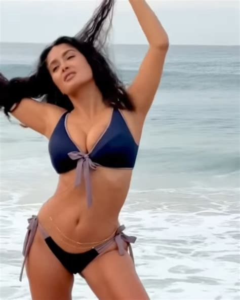 Salma Hayek 58 Stuns As She Strips Down To Her Bikini For Racy Sports