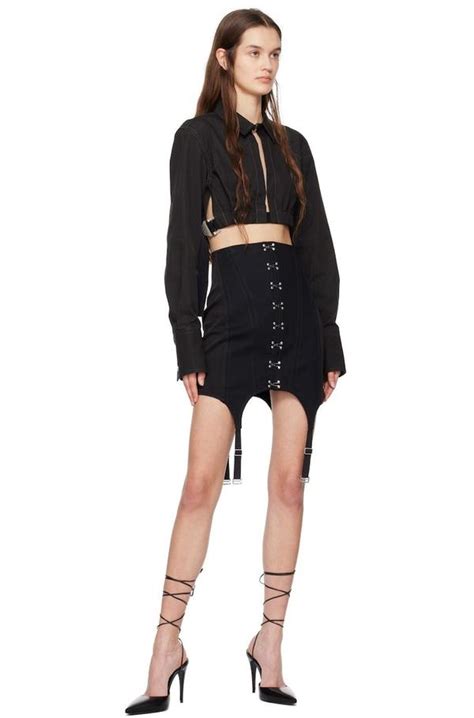 Dion Lee Corset Garter Miniskirt Black Garmentory