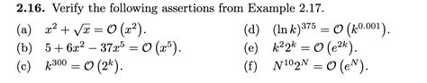 Solved 216 Verify The Following Assertions From Example
