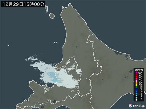道北の過去の雨雲レーダー2023年12月29日 日本気象協会 Tenkijp
