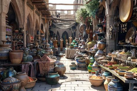 An Ancient Egyptian Marketplace With A Variety Of Premium Ai