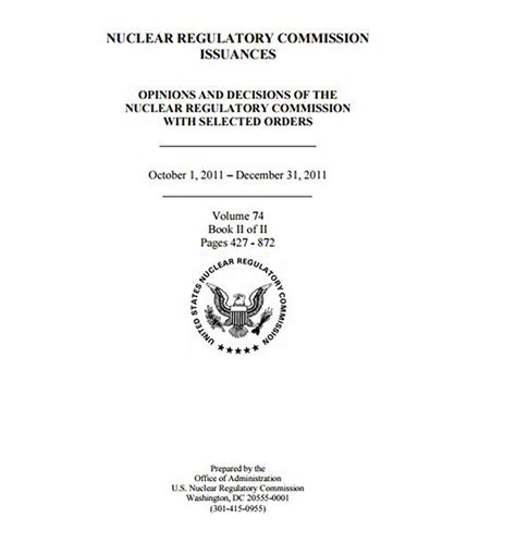 Nuclear Regulatory Commission Issuances V 74 Bk 2 October 1 To