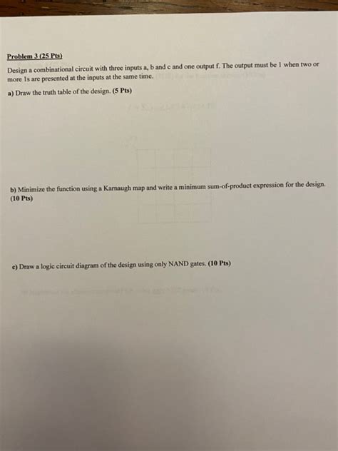 Solved Problem 3 25 Pts Design A Combinational Circuit