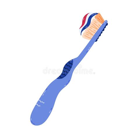 Lovely Cartoon Manual Toothbrush With Squeezed Toothpaste On It Cute