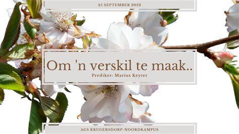 Om N Verskil Te Maak Marius Keyter September Ags