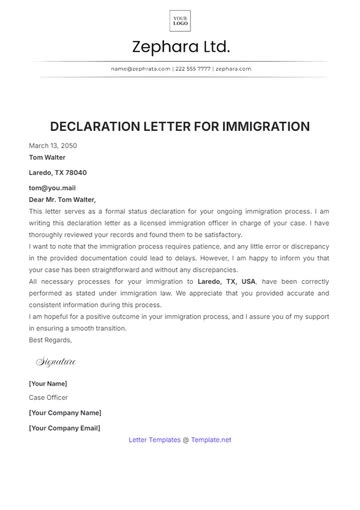 Free Proof Of Relationship Letter For Immigration Template To Edit Online
