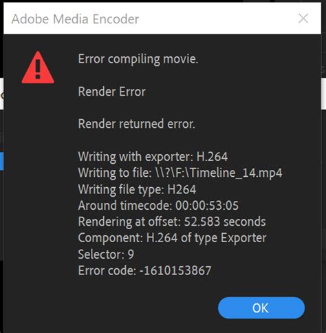 Premiere Pro Error Compiling Movie Adobe Community 10823562
