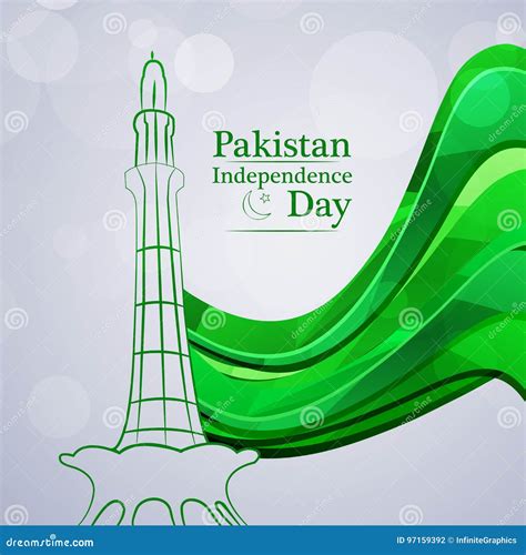 Illustration Of Pakistan Independence Day Background Stock Vector
